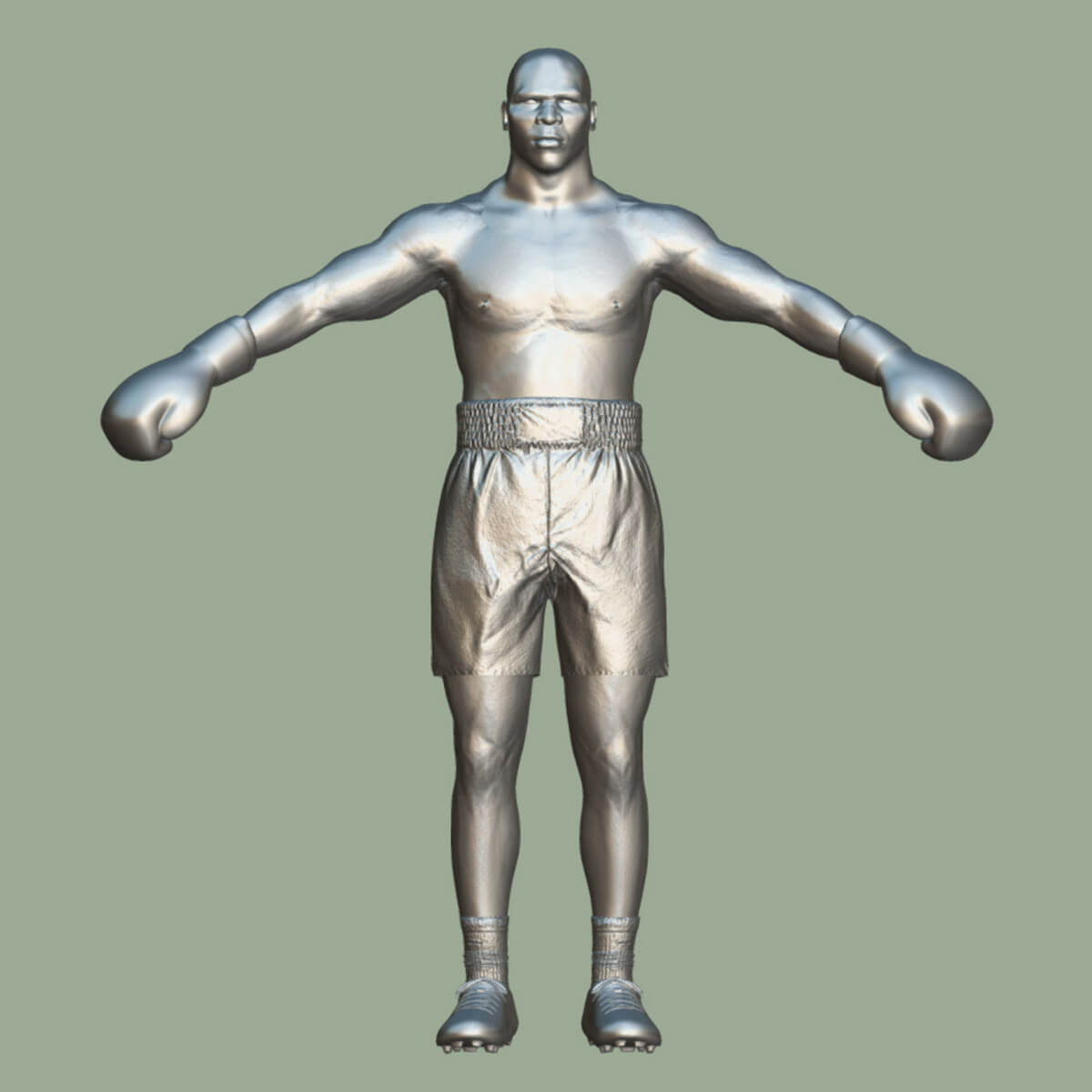 T-Pose Rigged Mike Tyson 3D Model by tranduyhieu