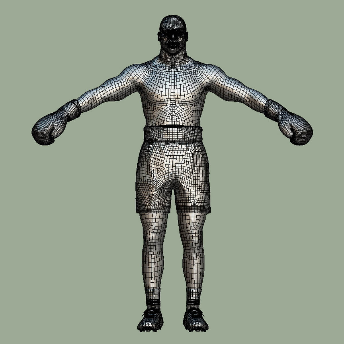 T-Pose Rigged Mike Tyson 3D Model by tranduyhieu