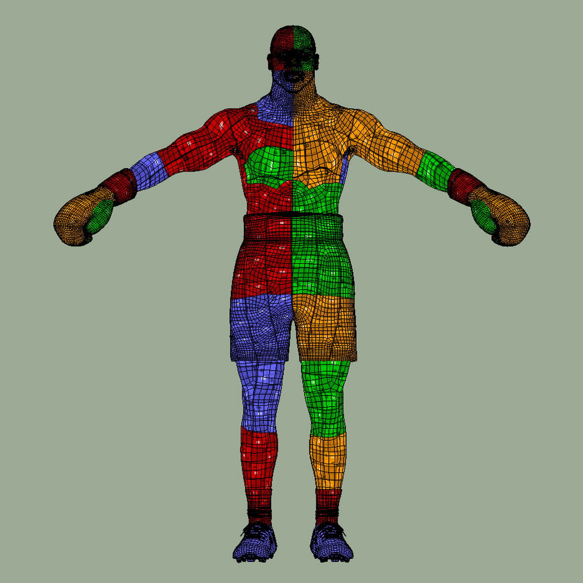 T-Pose Rigged Mike Tyson 3D Model by tranduyhieu