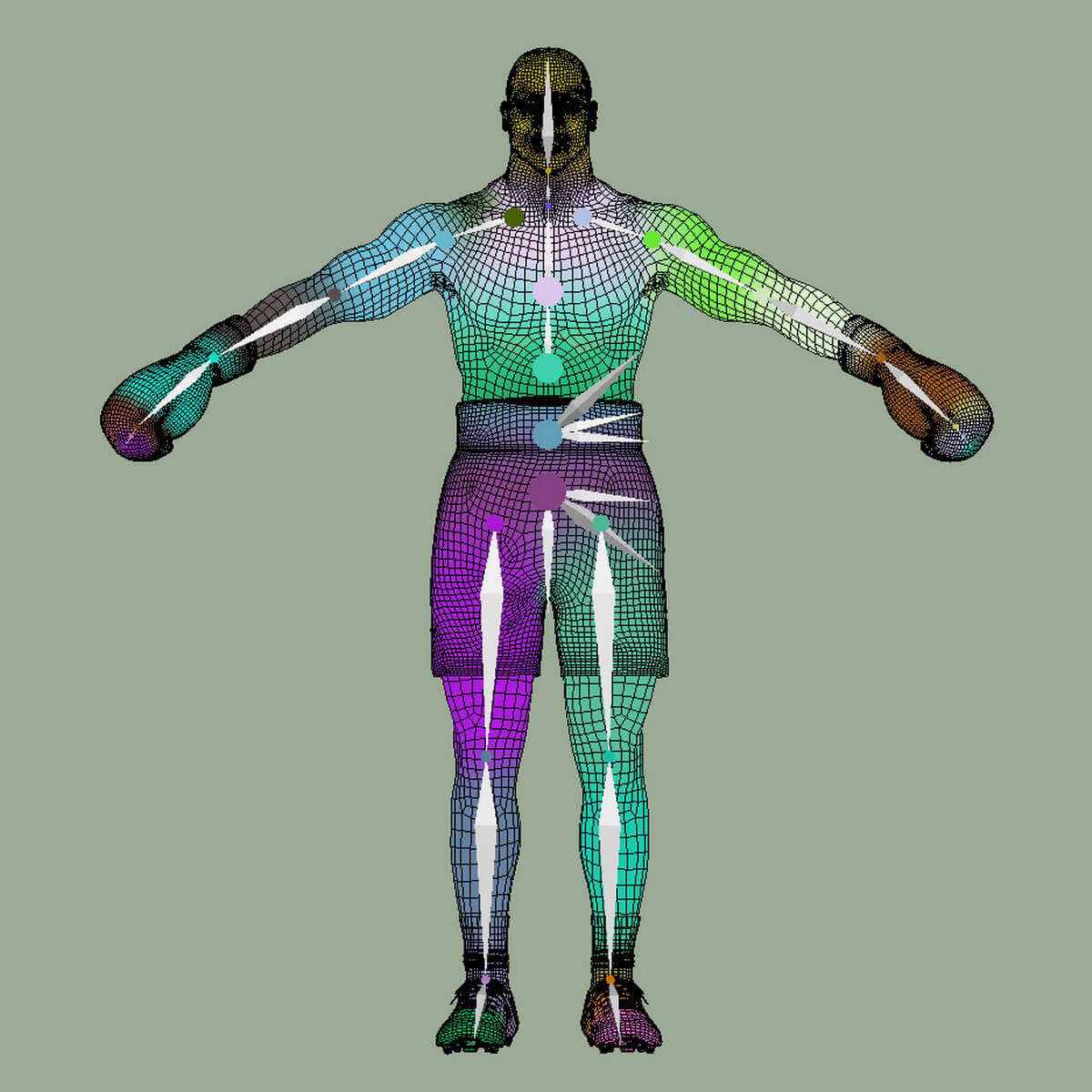 T-Pose Rigged Mike Tyson 3D Model by tranduyhieu