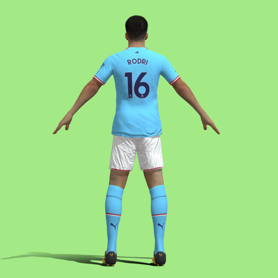 T-Pose Rigged Rodri Manchester City 3D Model by tranduyhieu