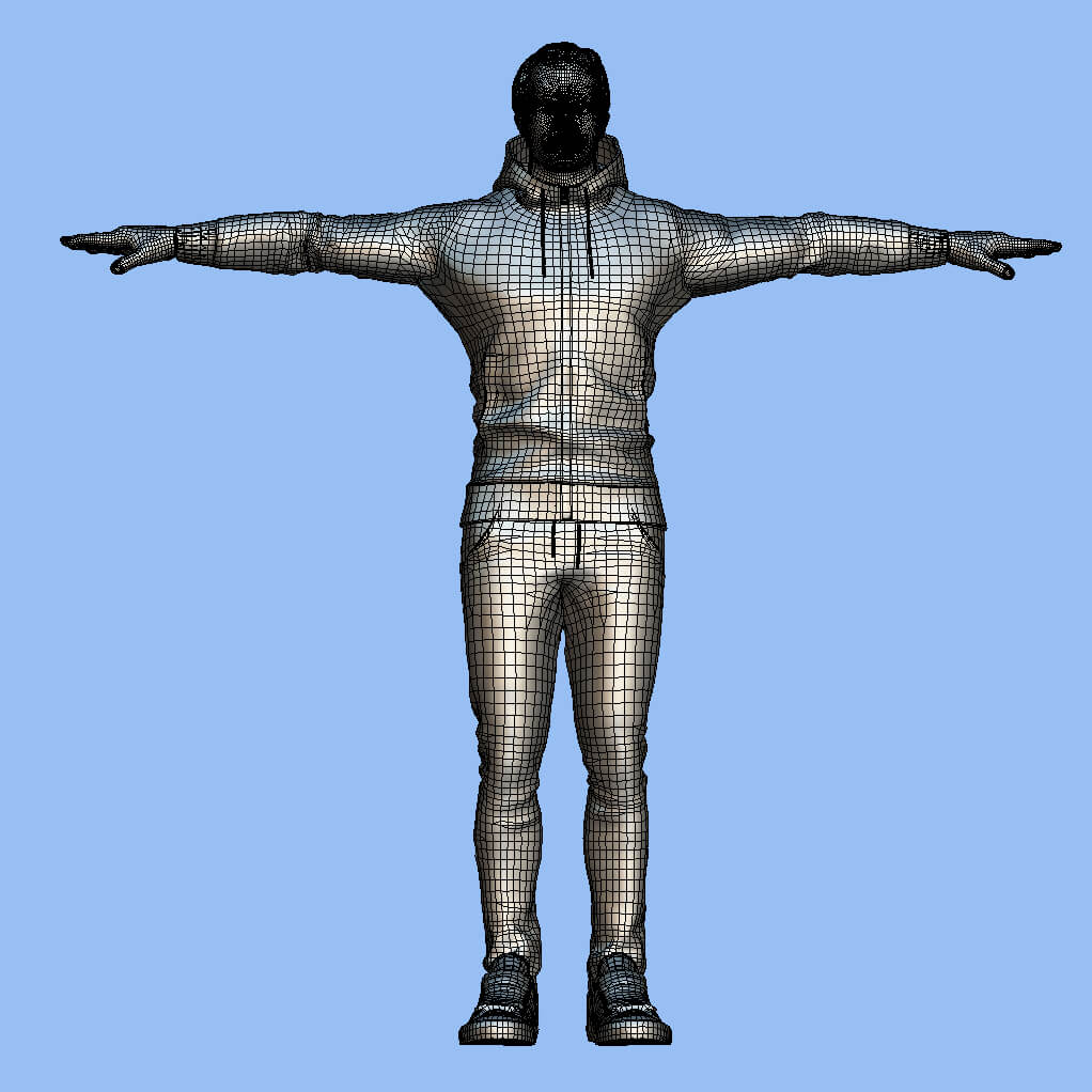 T-Pose Rigged Sport Man 3D Model by tranduyhieu