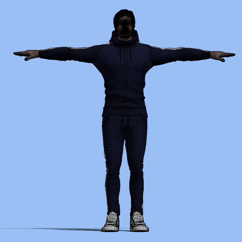T-Pose Rigged Sport Man 3D Model by tranduyhieu