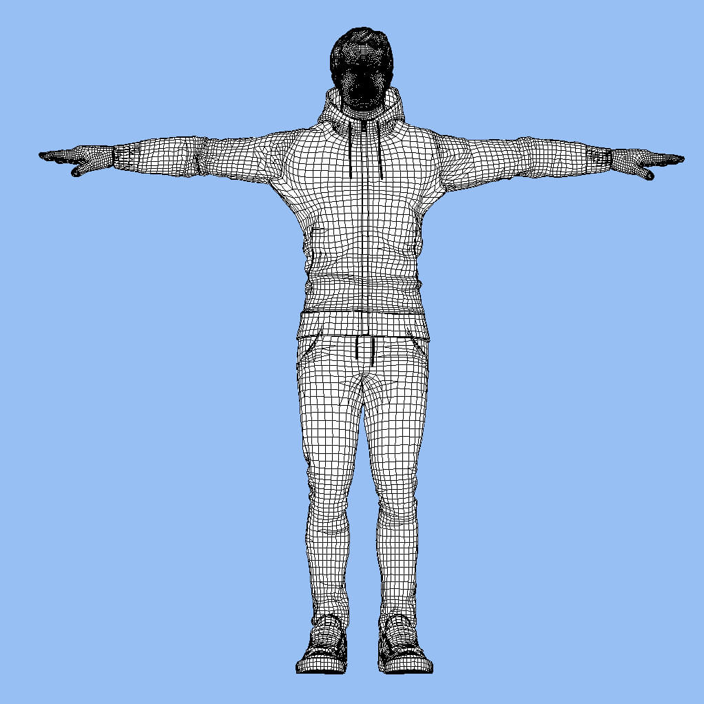 T-Pose Rigged Sport Man 3D Model by tranduyhieu