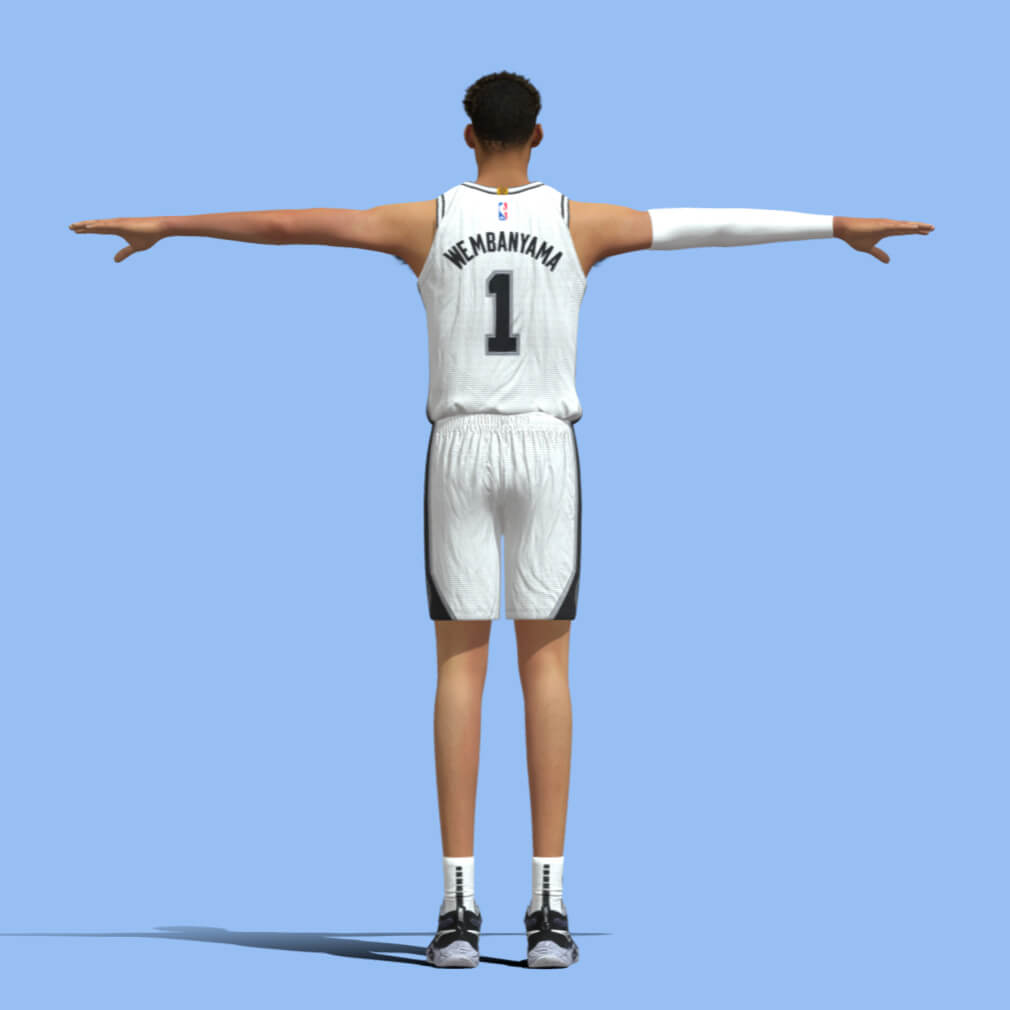 T-Pose Rigged Victor Wembanyama Spurs NBA 3D Model by tranduyhieu