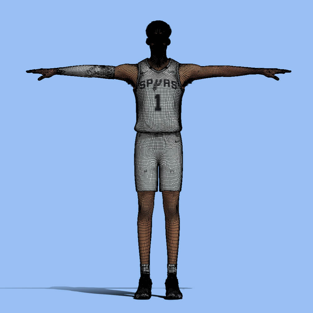 T-Pose Rigged Victor Wembanyama Spurs NBA 3D Model by tranduyhieu