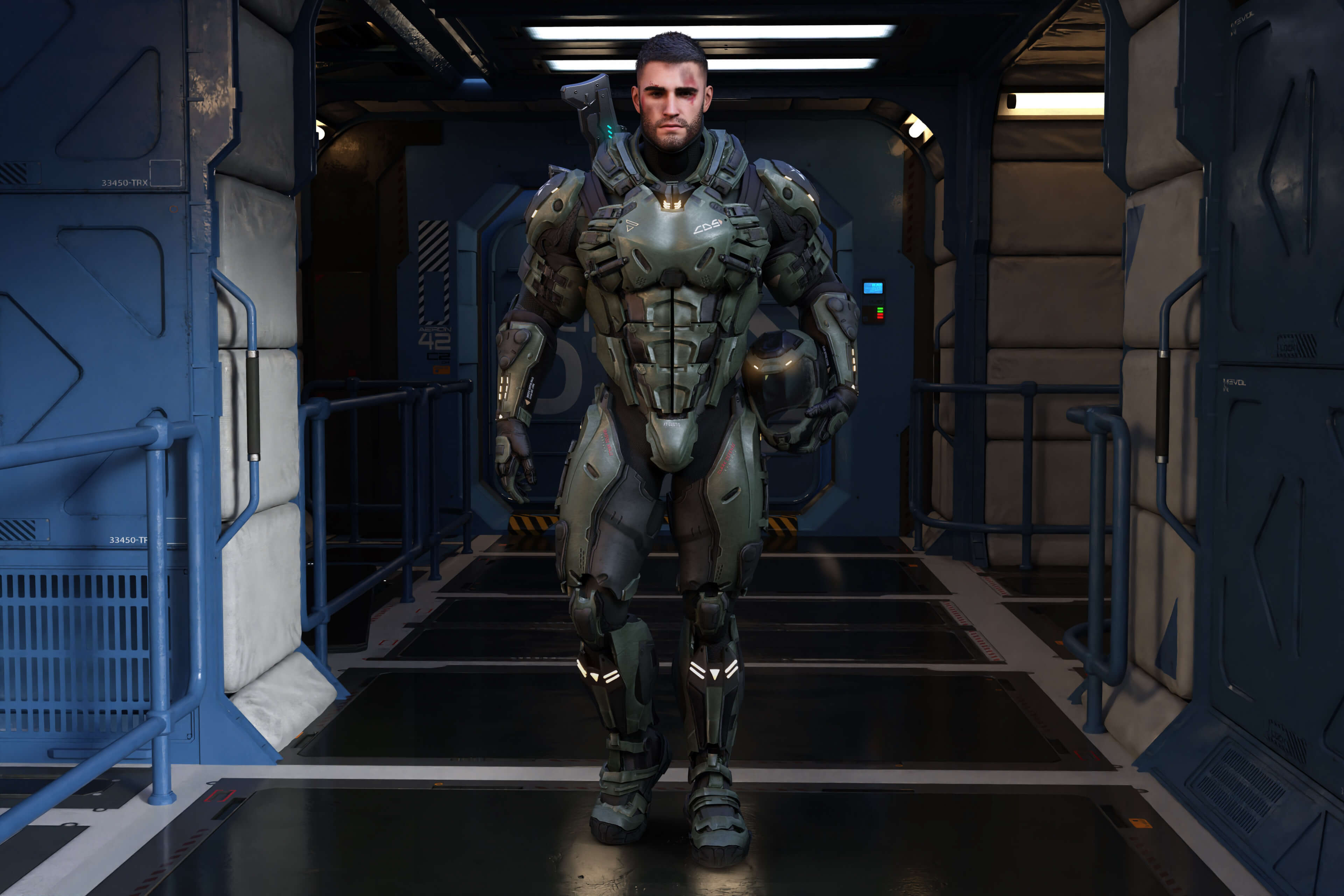 SC Ork-MKX Armor and TS-4 Suit for G8M Freebie Free Daz Content by tranquil