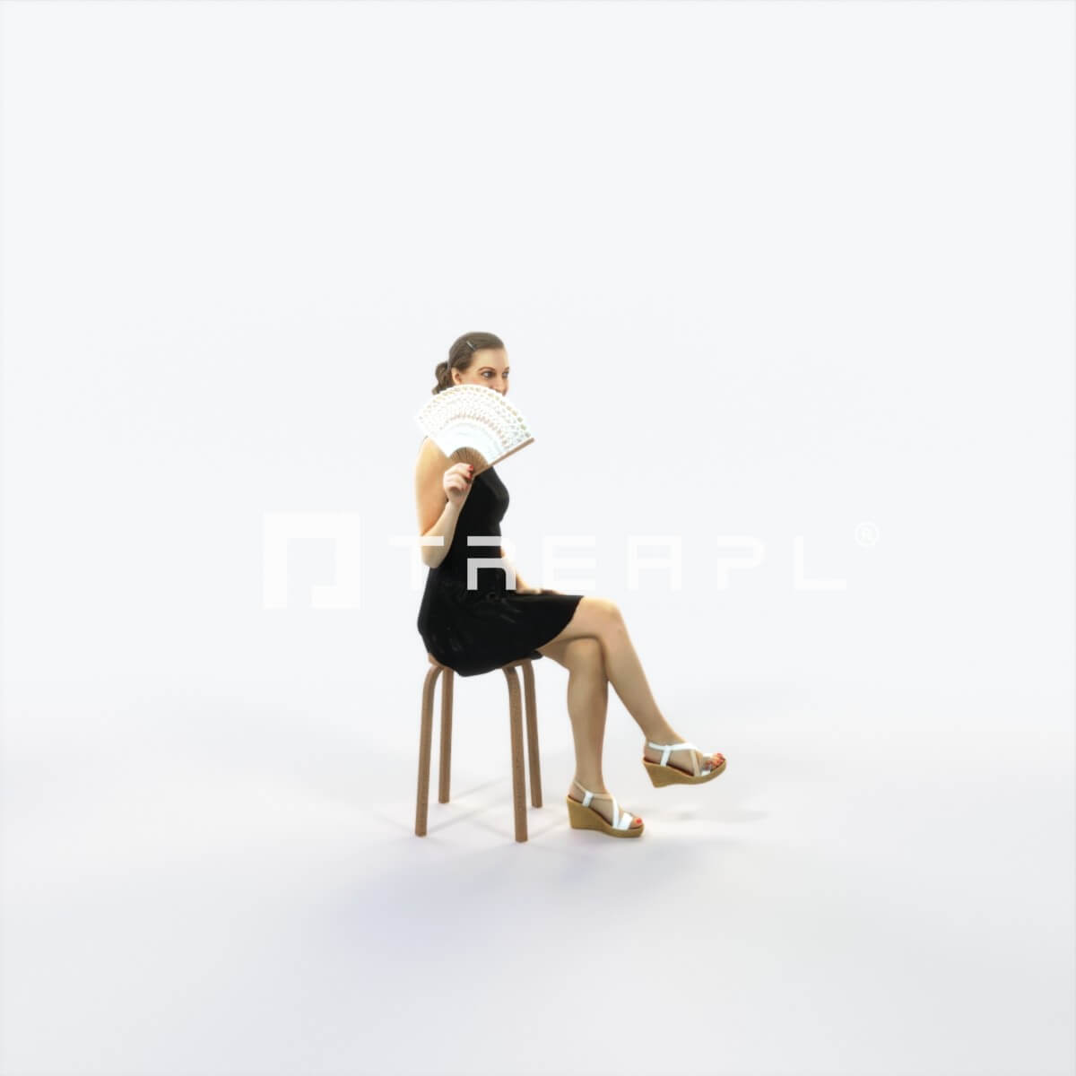 Aspiration 01A Fan Sitting Casual Woman - 3D Model by Treapl