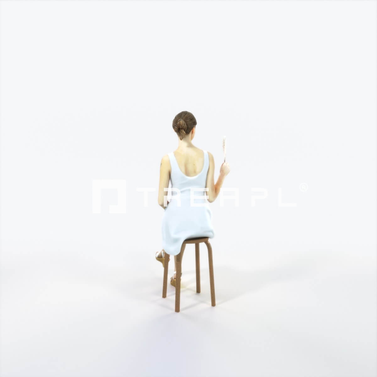 Aspiration 01C Fan Sitting Casual Woman - 3D Model by Treapl