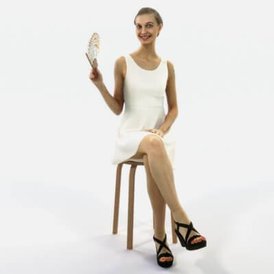 Aspiration 01D Fan Sitting Casual Woman - 3D Model by Treapl