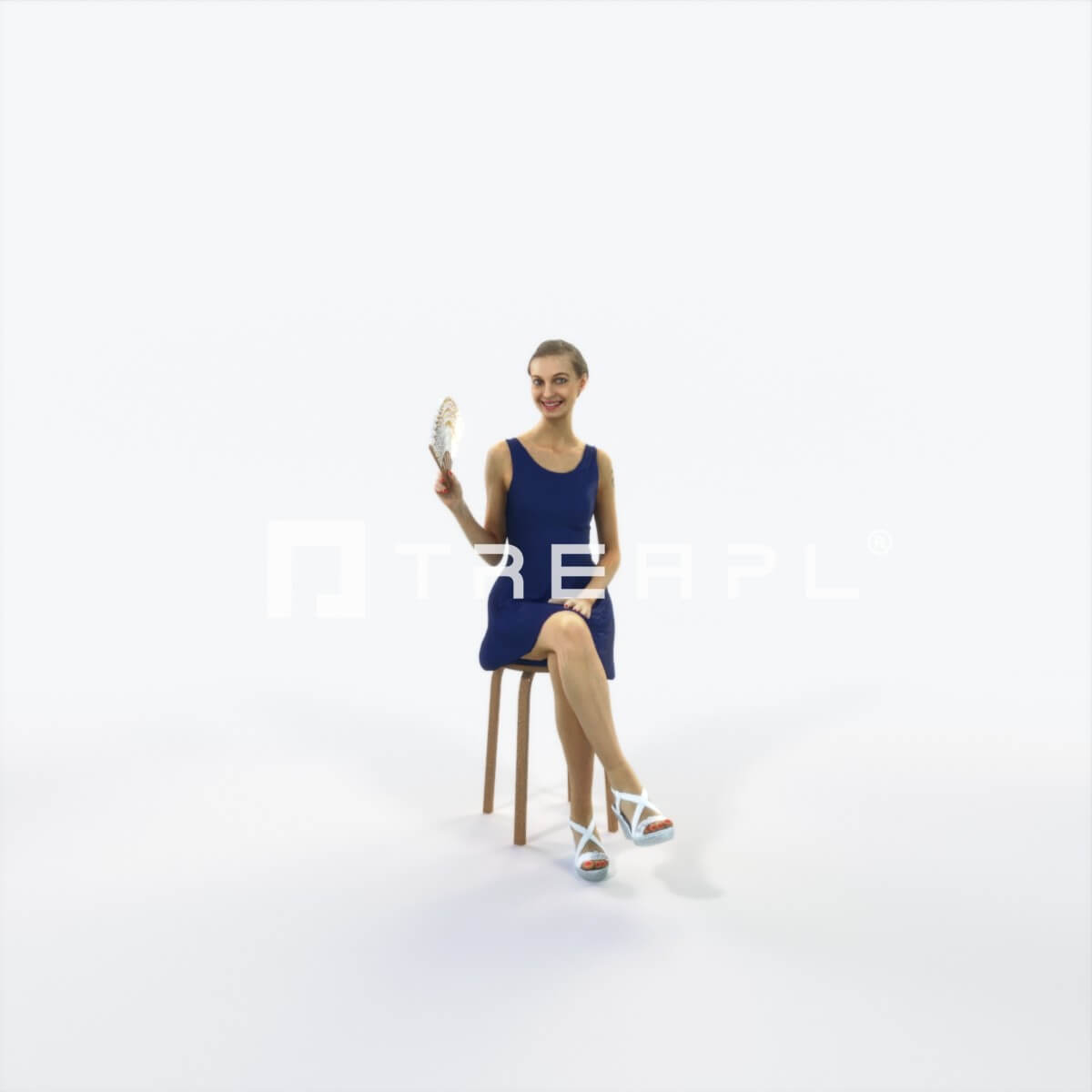 Aspiration 01G Fan Sitting Casual Woman - 3D Model by Treapl
