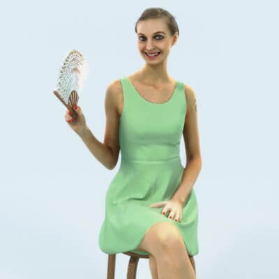 Aspiration 01I Fan Sitting Casual Woman (8k Textures) - 3D Model by Treapl