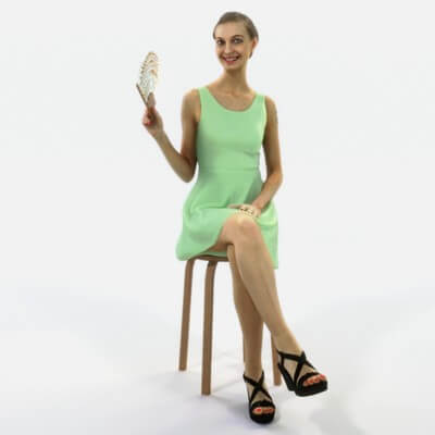 Aspiration 01I Fan Sitting Casual Woman - 3D Model by Treapl