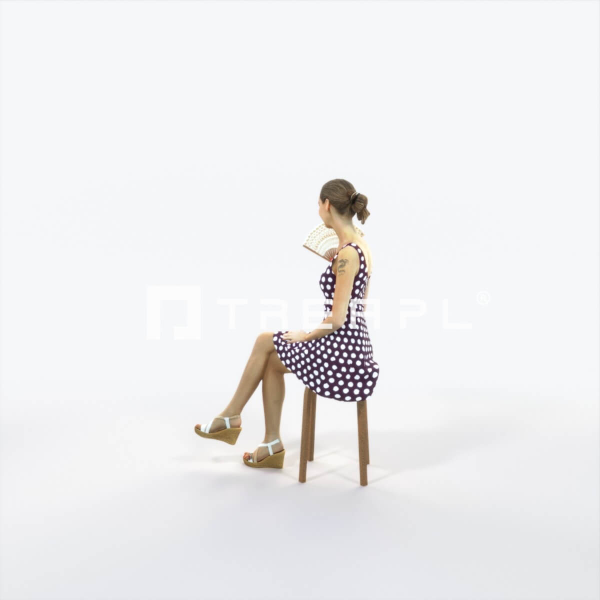 Aspiration 01J Fan Sitting Casual Woman - 3D Model by Treapl
