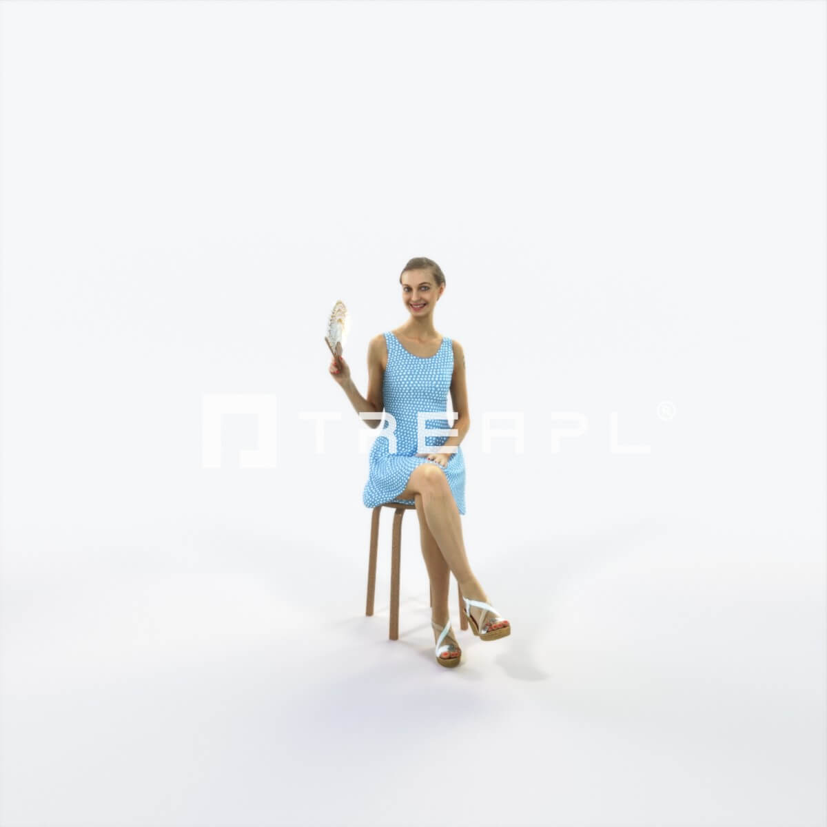 Aspiration 01K Fan Sitting Casual Woman - 3D Model by Treapl