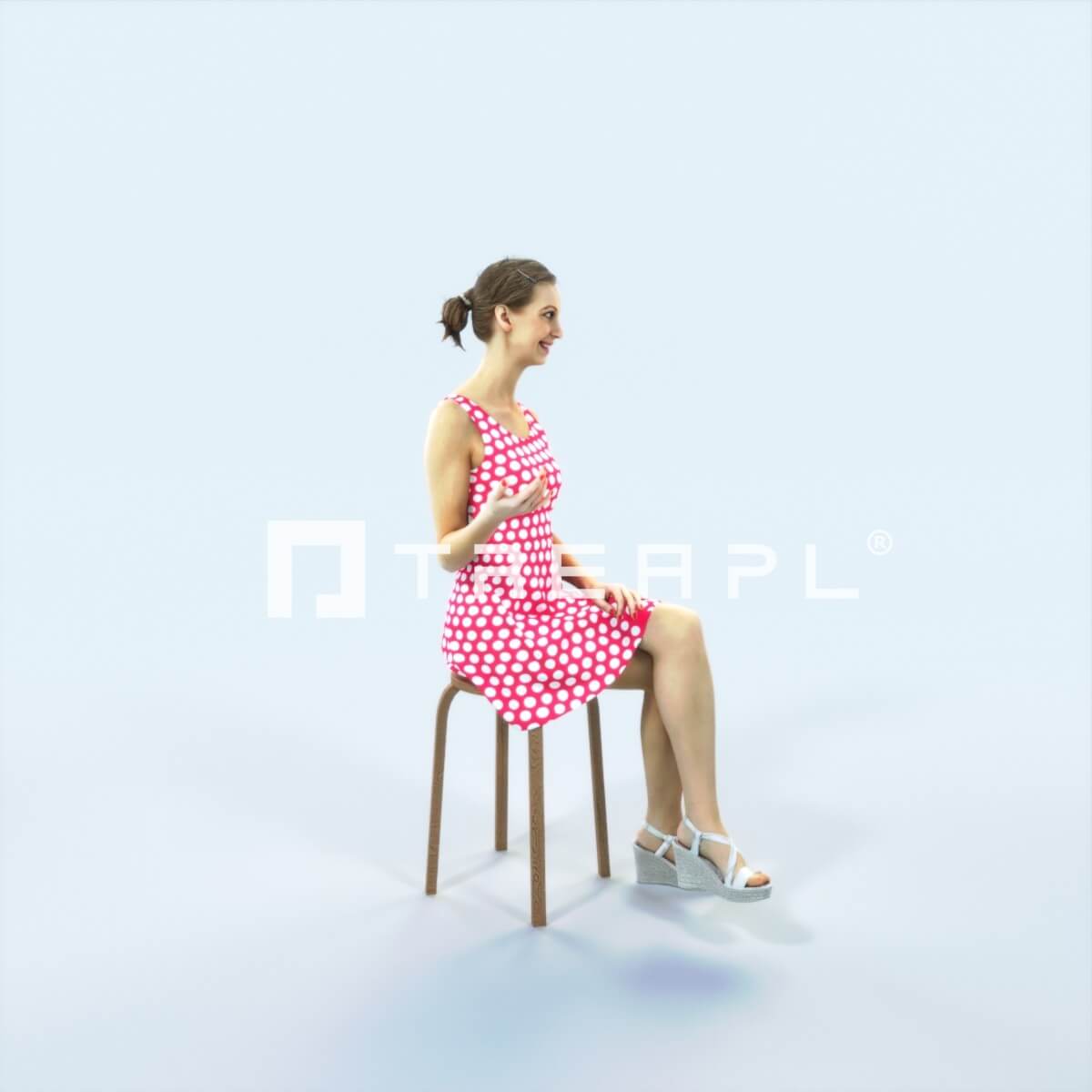 Aspiration 08L Explaining Sitting Casual Woman (8k Textures) - 3D Model ...