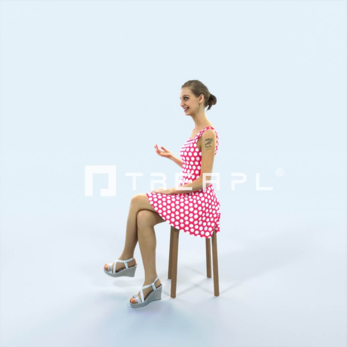 Aspiration 08L Explaining Sitting Casual Woman (8k Textures) - 3D Model ...