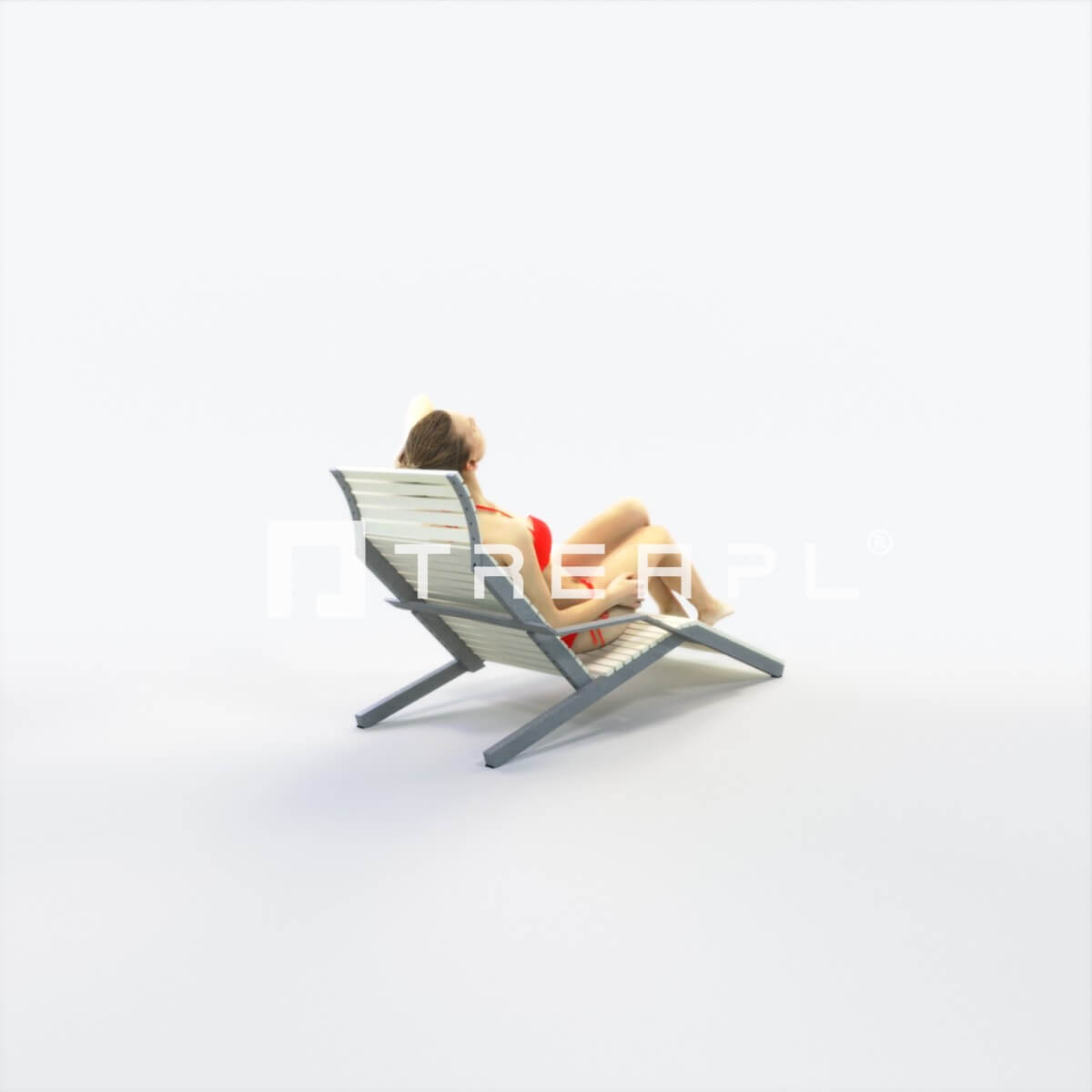 Beauty 01A Beach Tanning Sitting Sports Woman - 3D Model by Treapl
