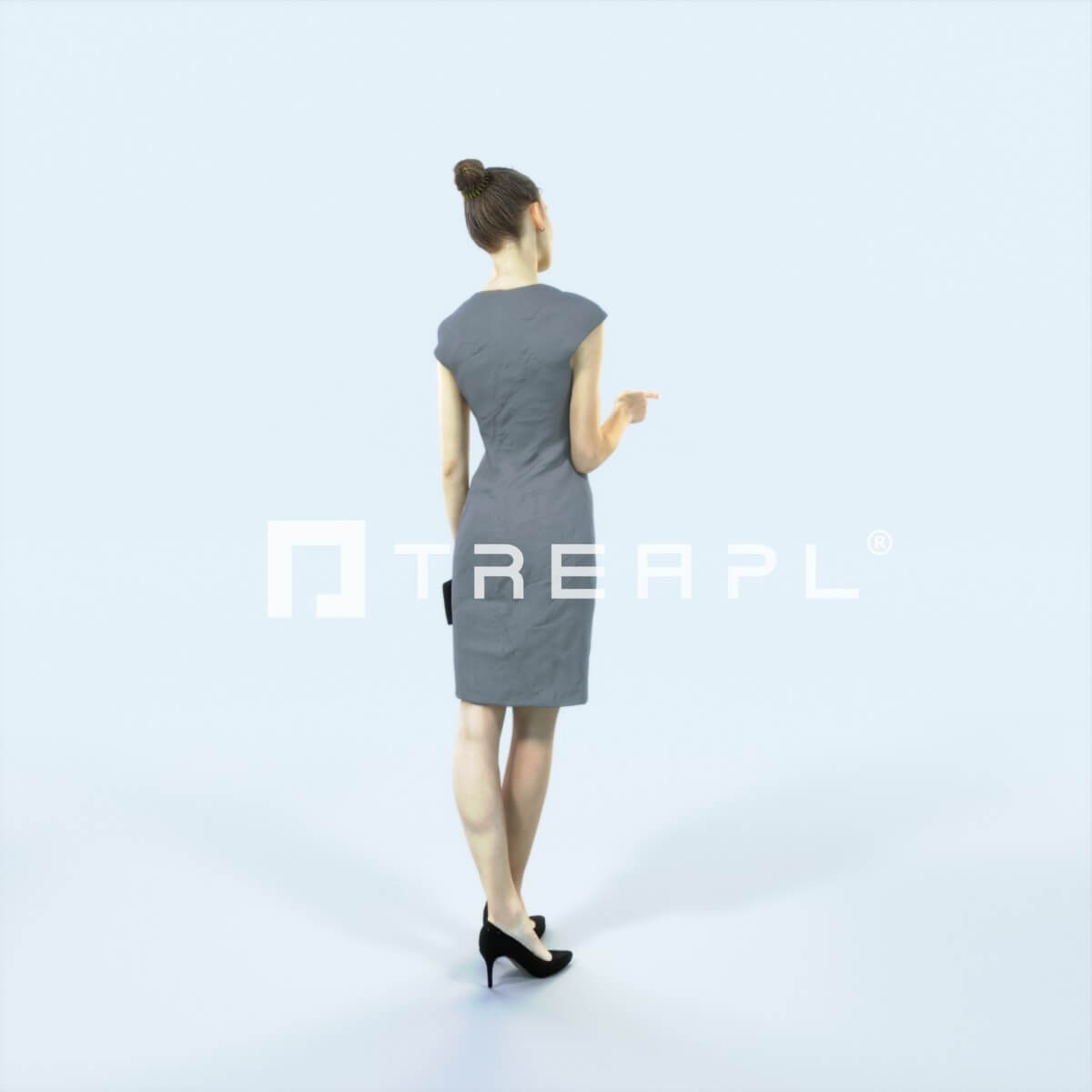 Beauty 04A Casual Pointing Woman (8k Textures) - 3D Model by Treapl