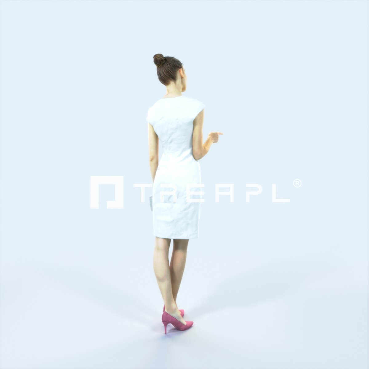 Beauty 04D Casual Pointing Woman (8k Textures) - 3D Model by Treapl