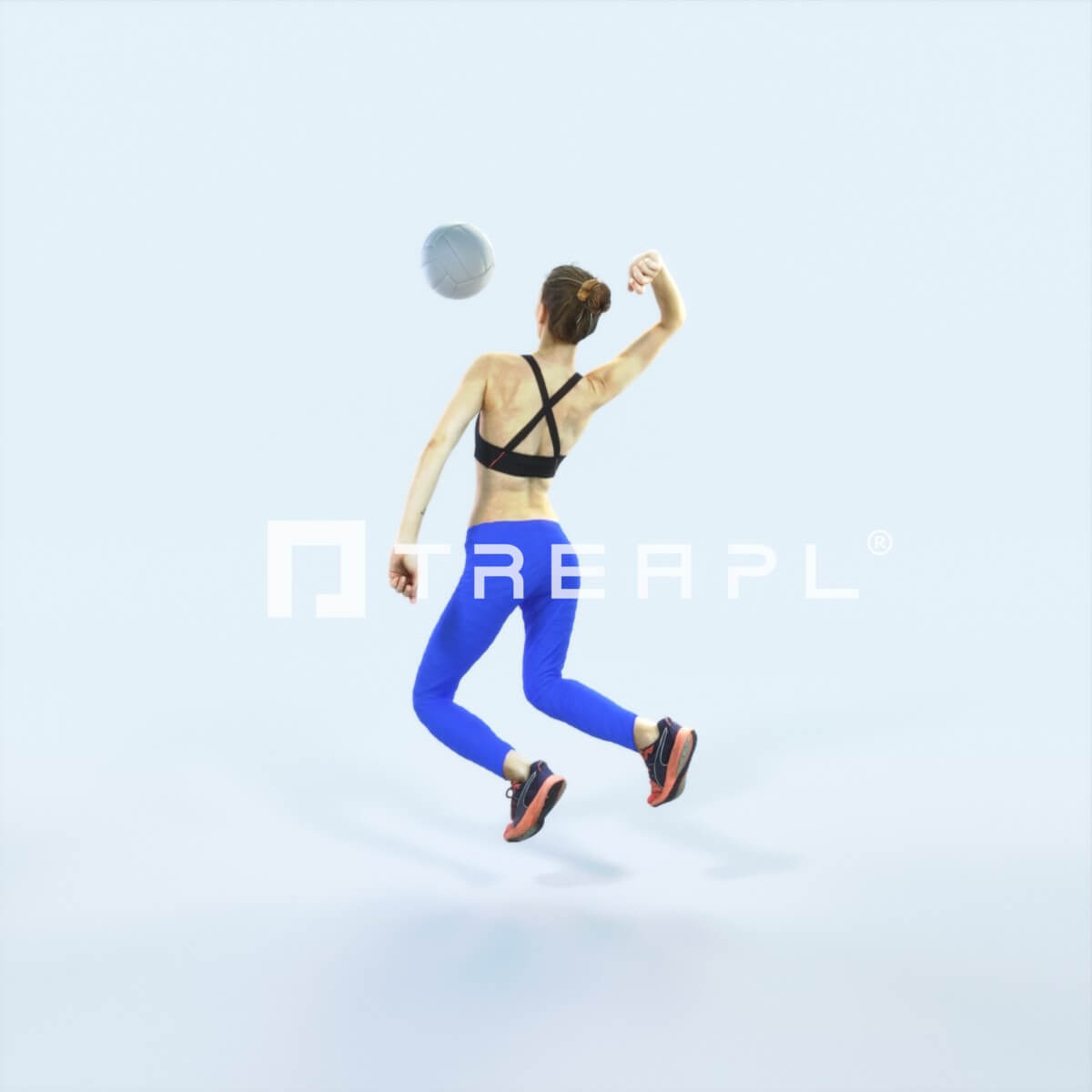 Beauty 17A Jumping Smashing Jumping Sports Woman (8k Textures) - 3D ...