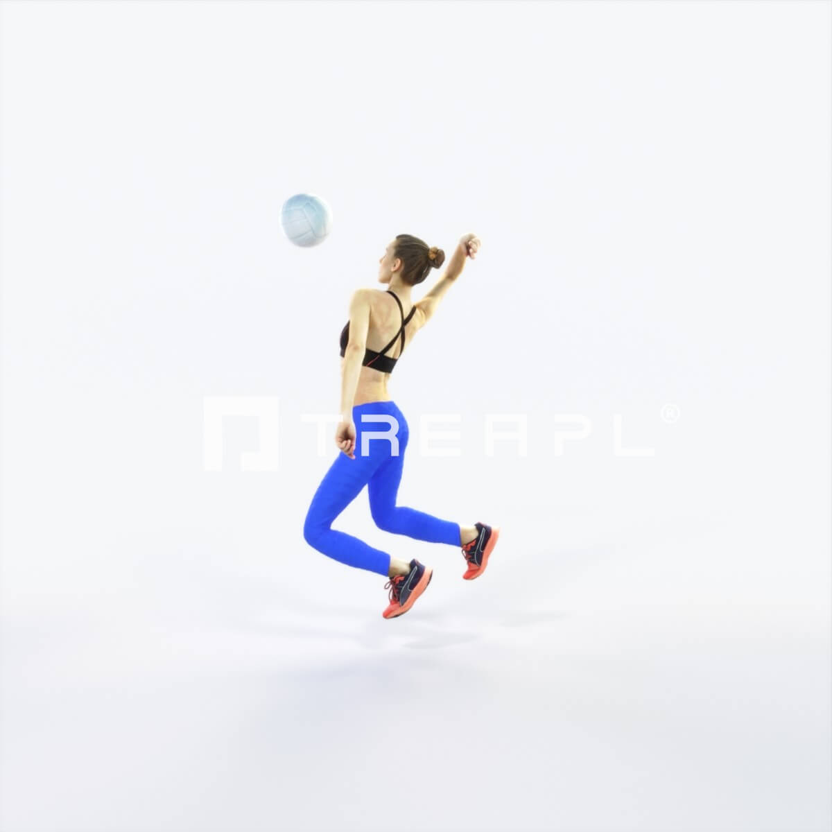 Beauty 17A Jumping Smashing Jumping Sports Woman - 3D Model by Treapl