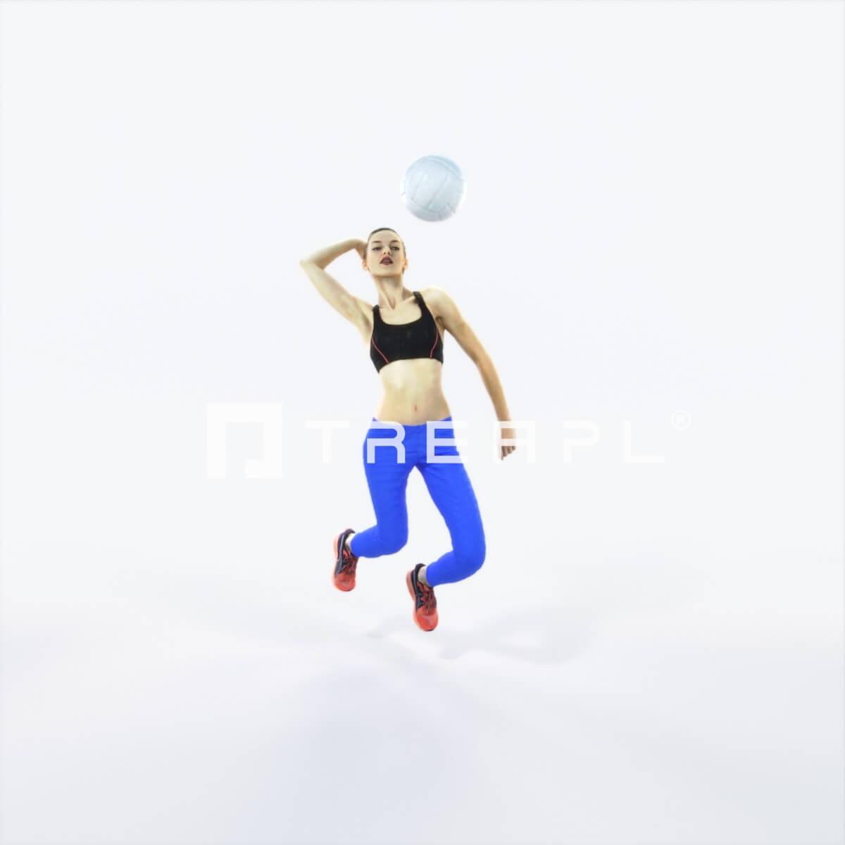 Beauty 17A Jumping Smashing Jumping Sports Woman - 3D Model by Treapl