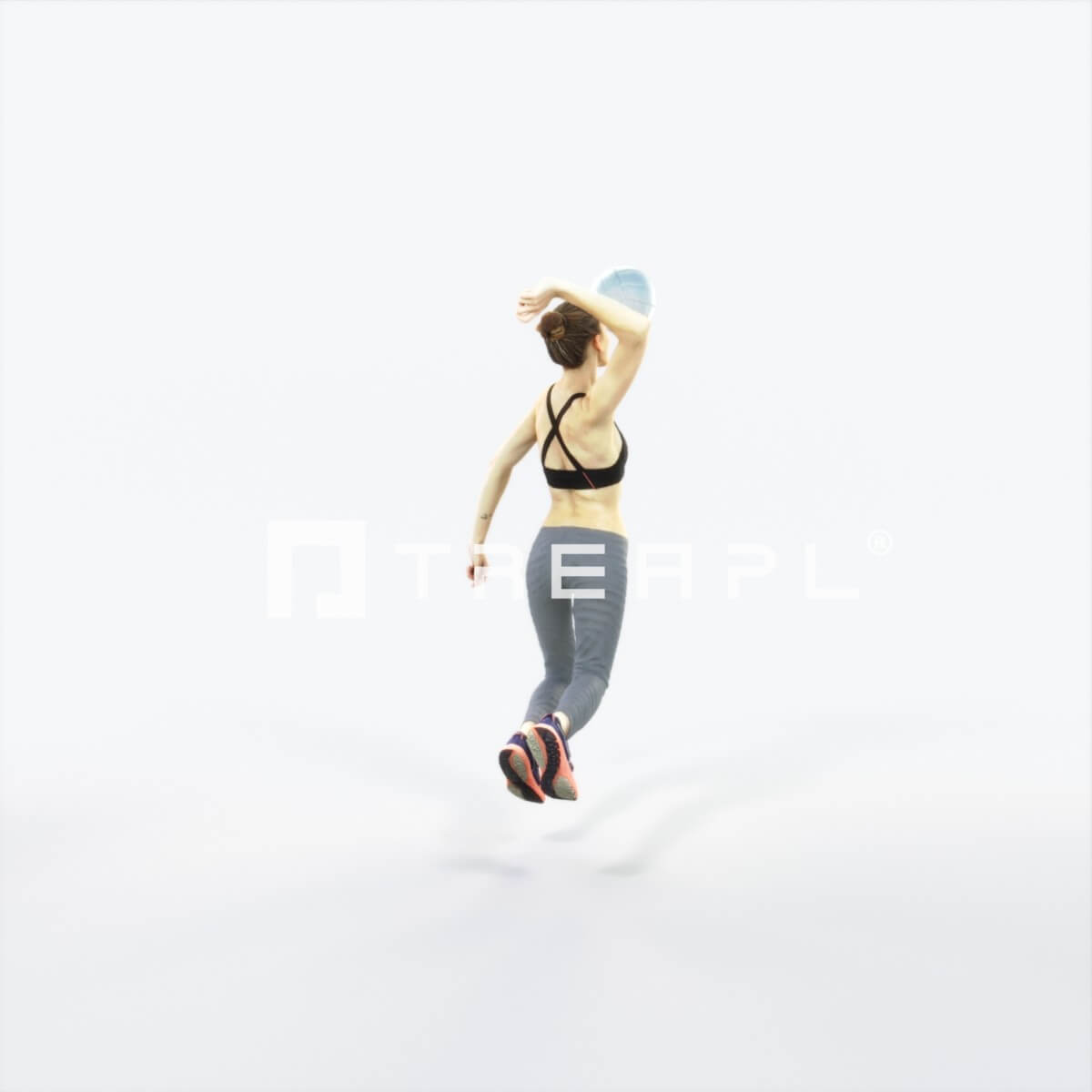 Beauty 17C Jumping Smashing Jumping Sports Woman - 3D Model by Treapl