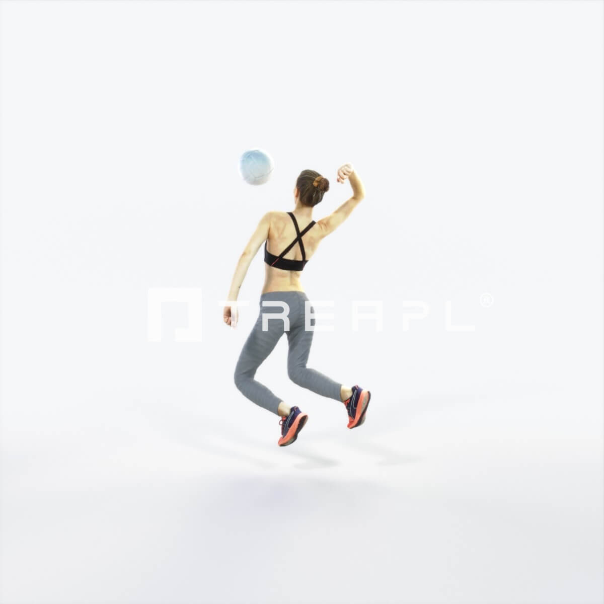 Beauty 17C Jumping Smashing Jumping Sports Woman - 3D Model by Treapl