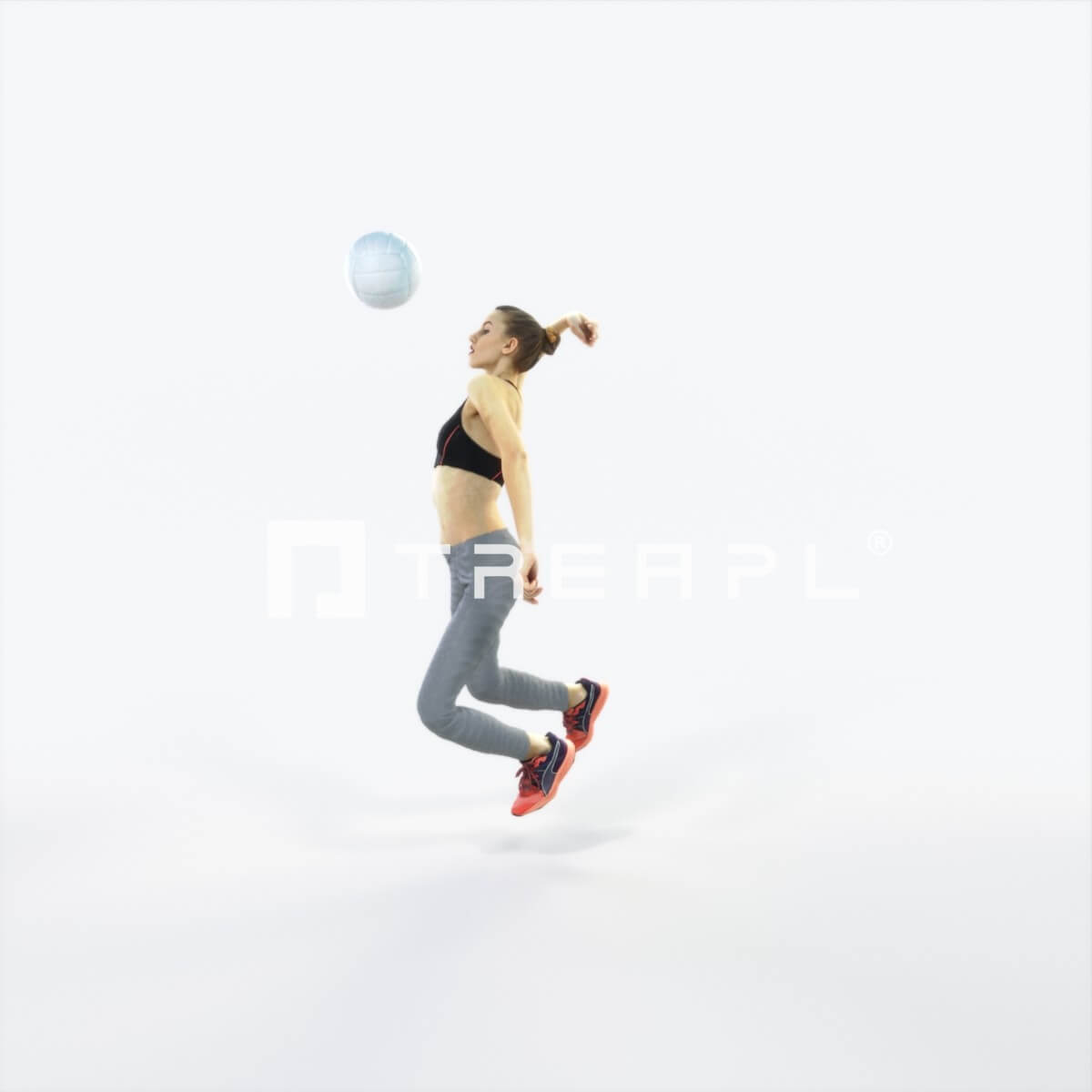 Beauty 17C Jumping Smashing Jumping Sports Woman - 3D Model by Treapl