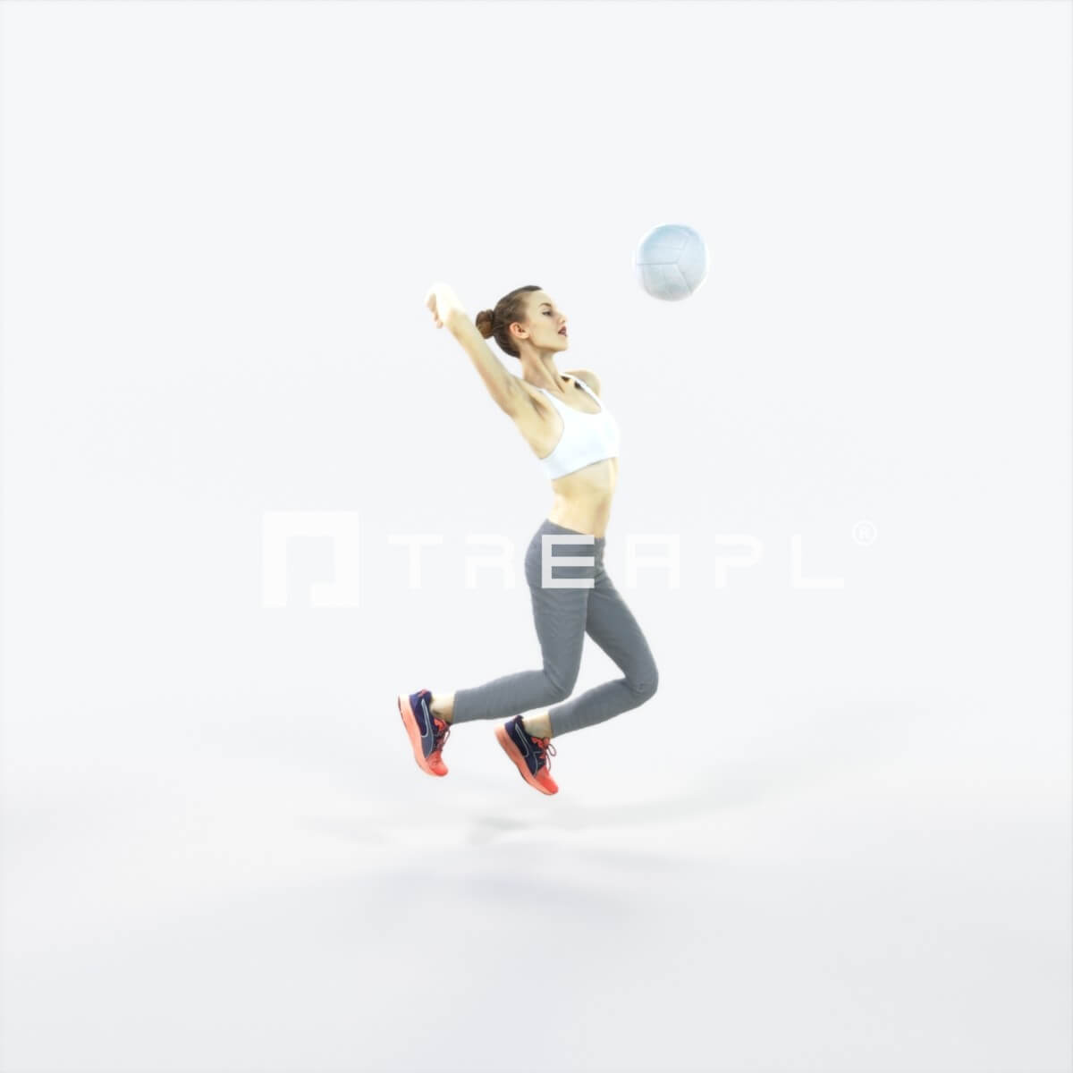 Beauty 17D Jumping Smashing Jumping Sports Woman - 3D Model by Treapl