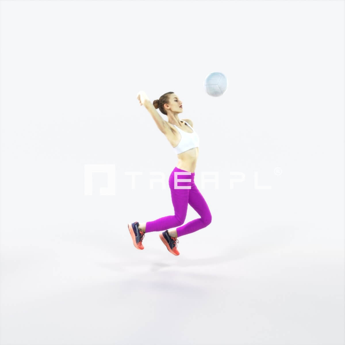 Beauty 17H Jumping Smashing Jumping Sports Woman - 3D Model by Treapl