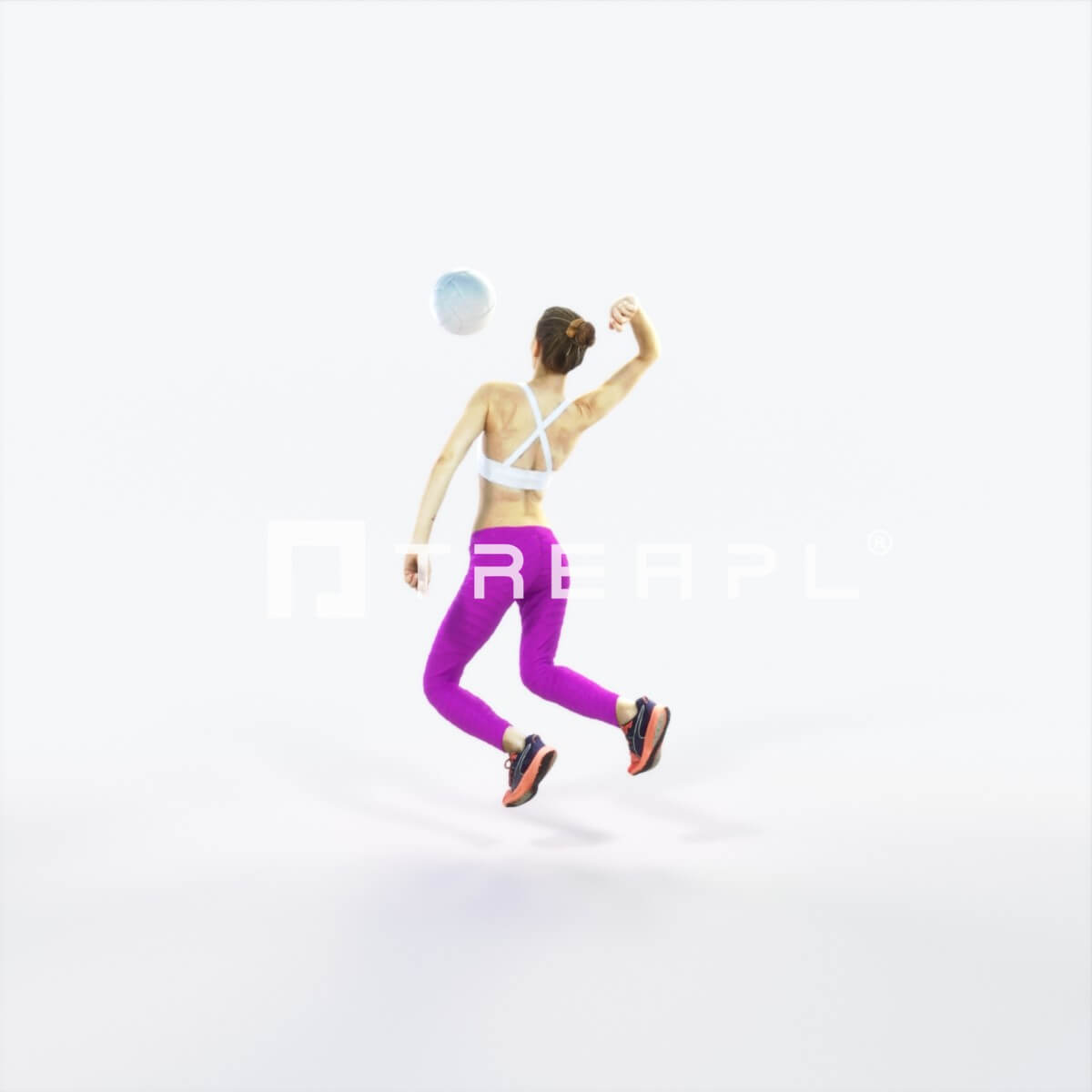 Beauty 17H Jumping Smashing Jumping Sports Woman - 3D Model by Treapl