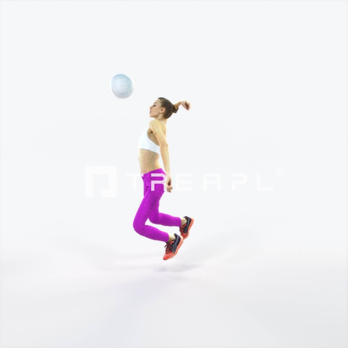 Beauty 17H Jumping Smashing Jumping Sports Woman - 3D Model by Treapl