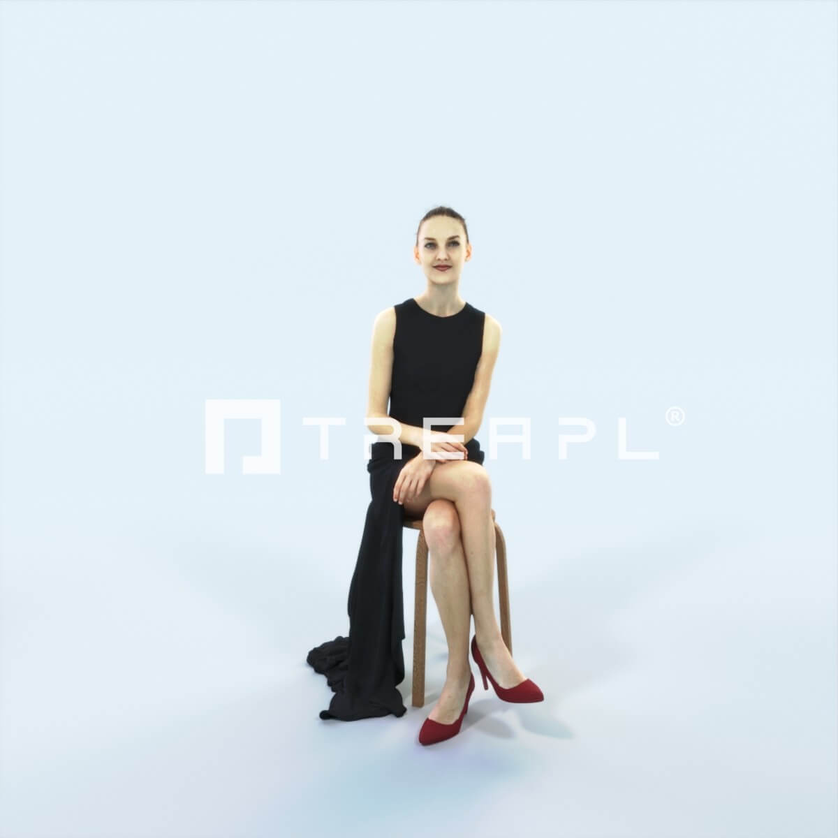 Beauty 18B Observing Sitting Event Elegant Woman (8k Textures) - 3D Model by Treapl