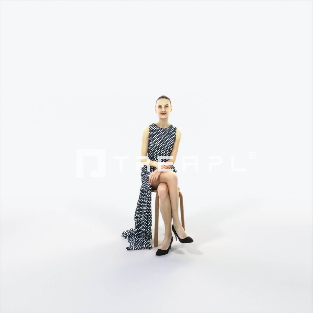 Beauty 18L Observing Sitting Event Elegant Woman - 3D Model by Treapl