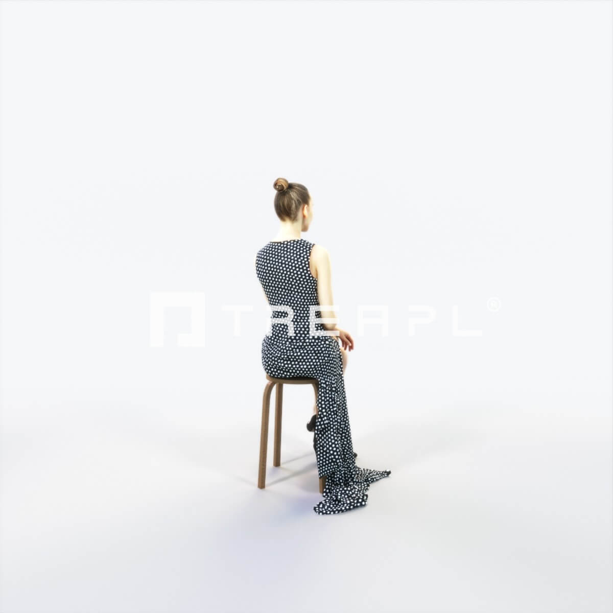 Beauty 18L Observing Sitting Event Elegant Woman - 3D Model by Treapl