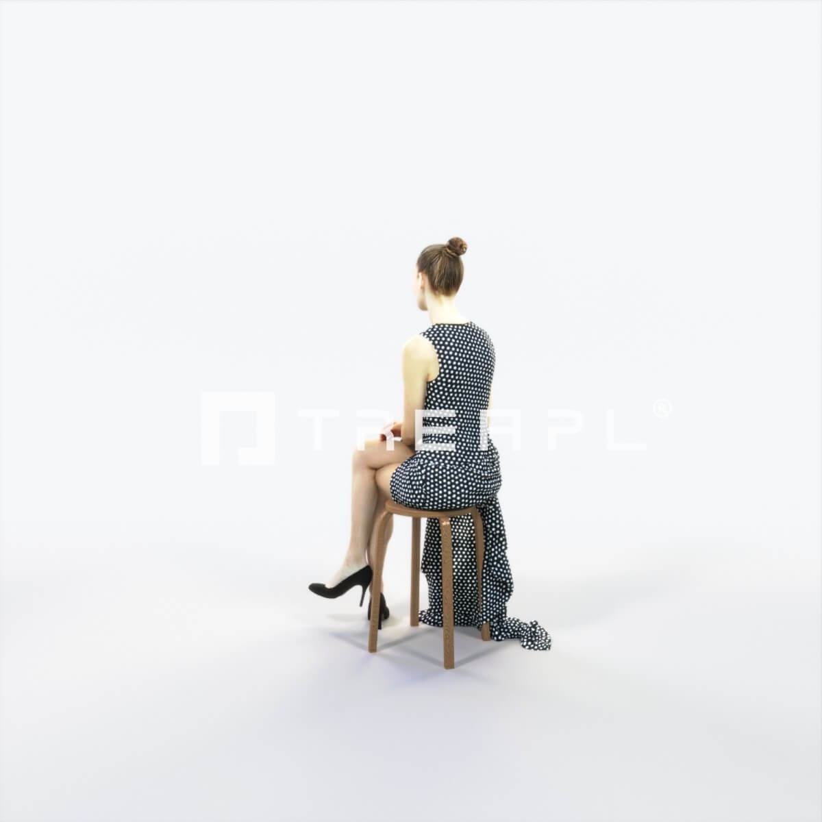 Beauty 18L Observing Sitting Event Elegant Woman - 3D Model by Treapl