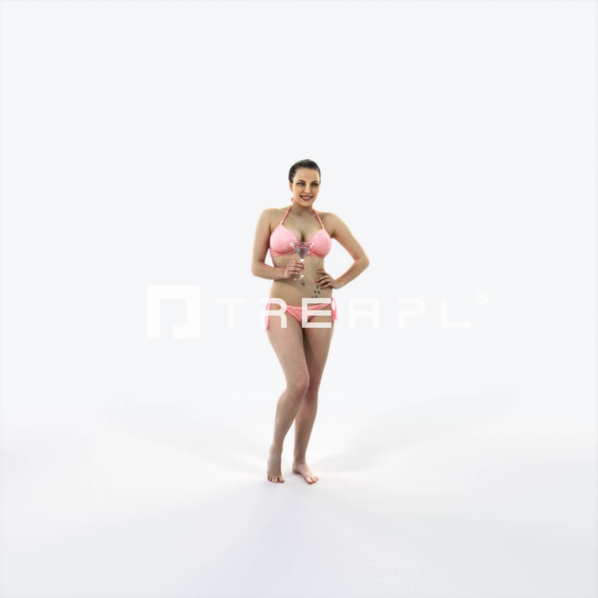 Dream 041A Beach Listening Martini Sports Woman - 3D Model by Treapl