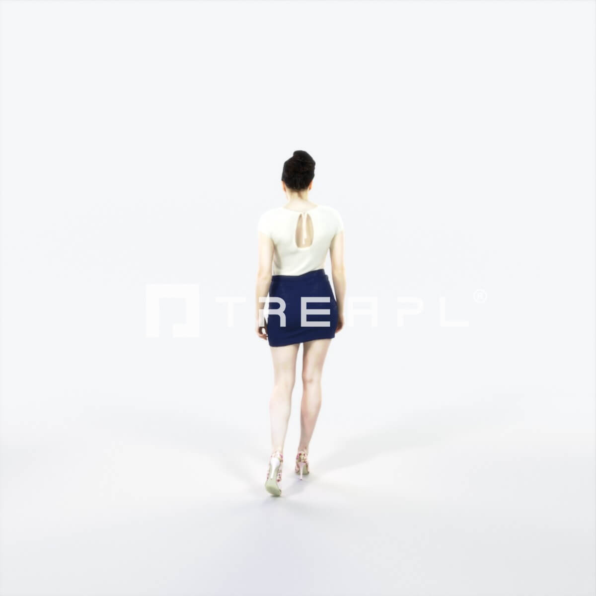 Dream 10H walking Casual Woman - 3D Model by Treapl