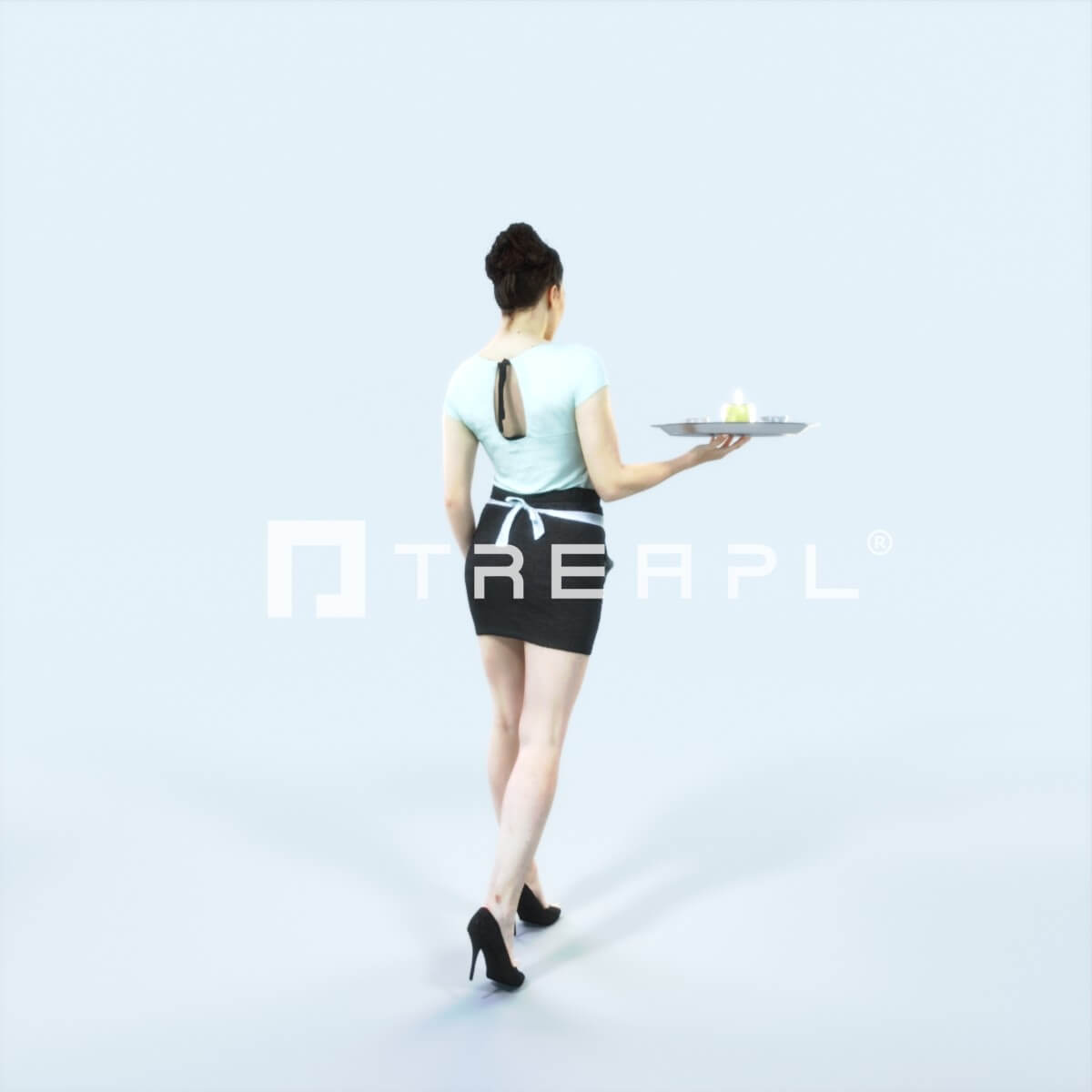 Dream 14A Waitress Walking Working Woman (8k Textures) - 3D Model by Treapl