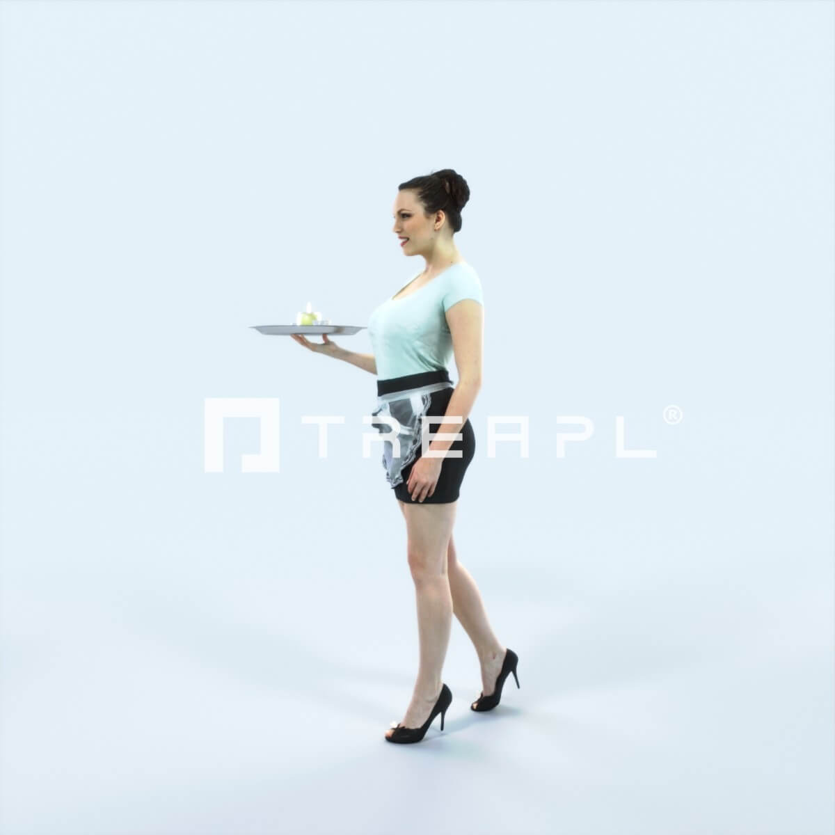 Dream 14A Waitress Walking Working Woman (8k Textures) - 3D Model by Treapl