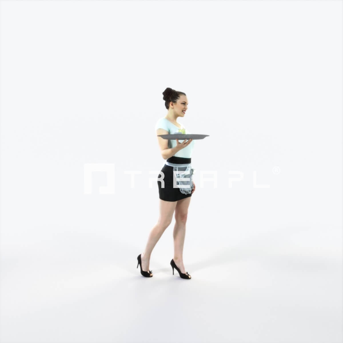 Dream 14A Waitress walking Working Woman - 3D Model by Treapl