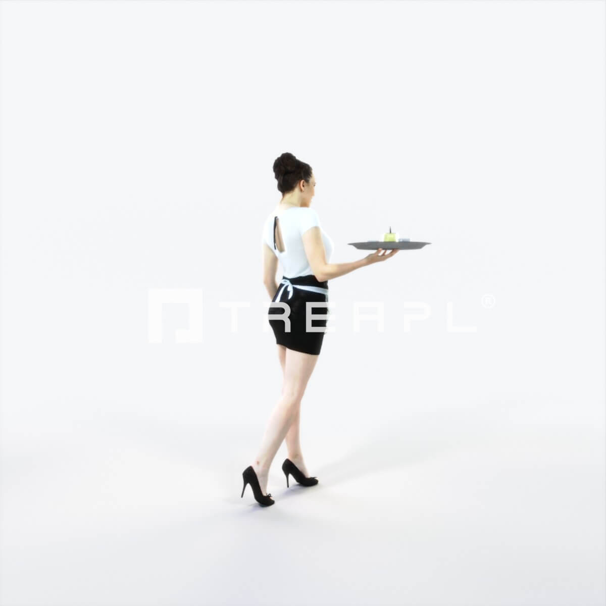 Dream 14B Waitress walking Working Woman - 3D Model by Treapl