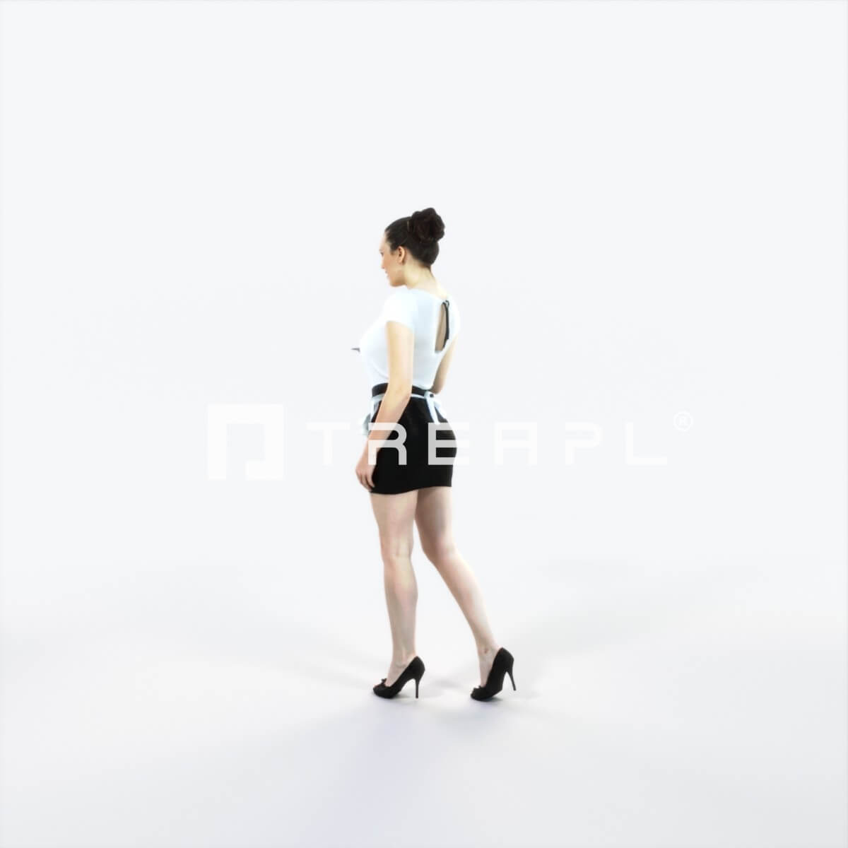 Dream 14B Waitress walking Working Woman - 3D Model by Treapl