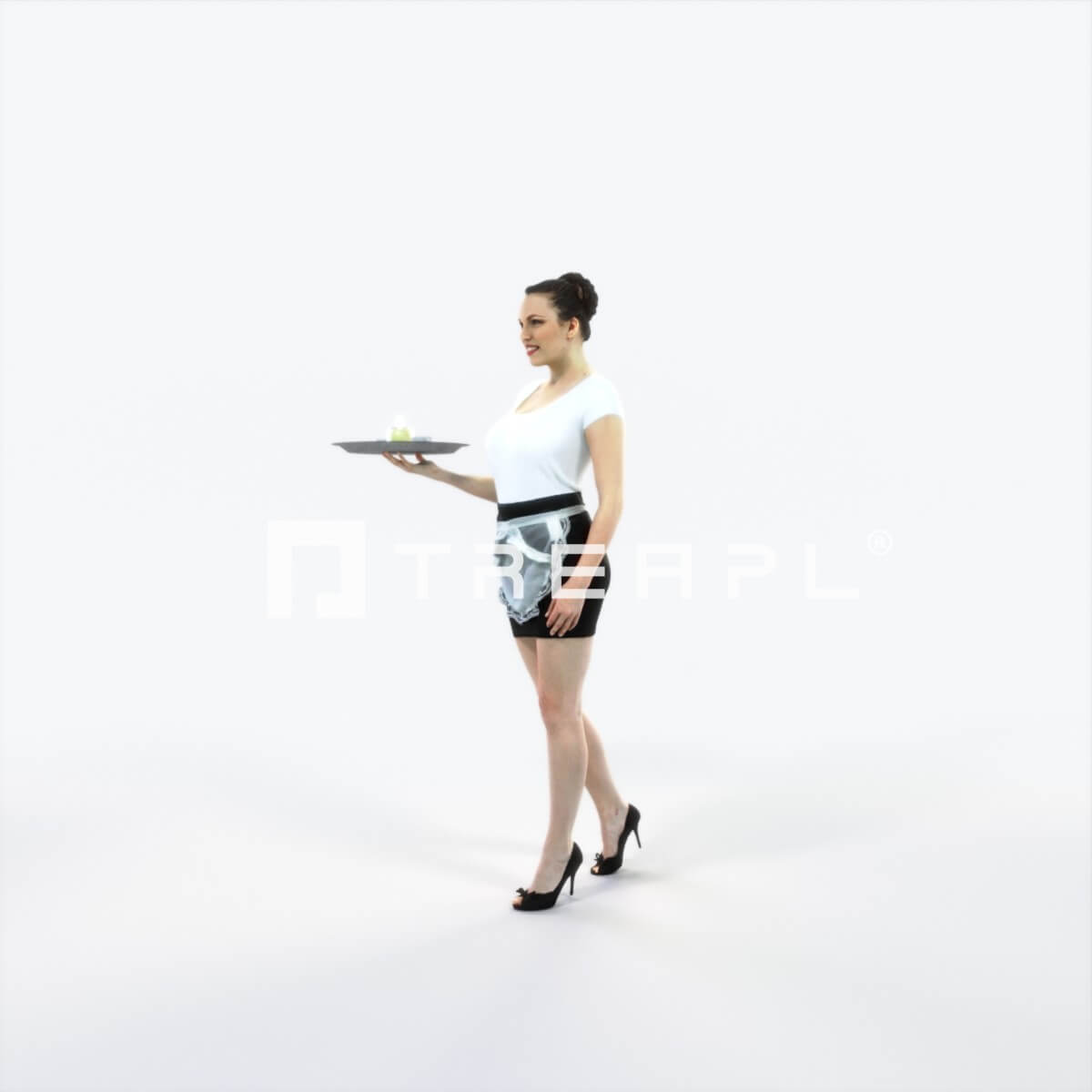 Dream 14B Waitress walking Working Woman - 3D Model by Treapl