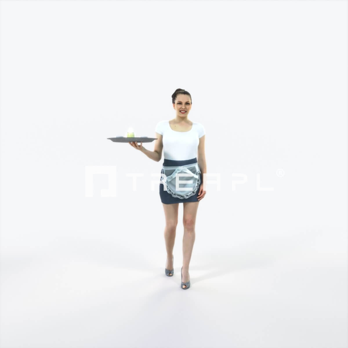 Dream 14C Waitress walking Working Woman - 3D Model by Treapl