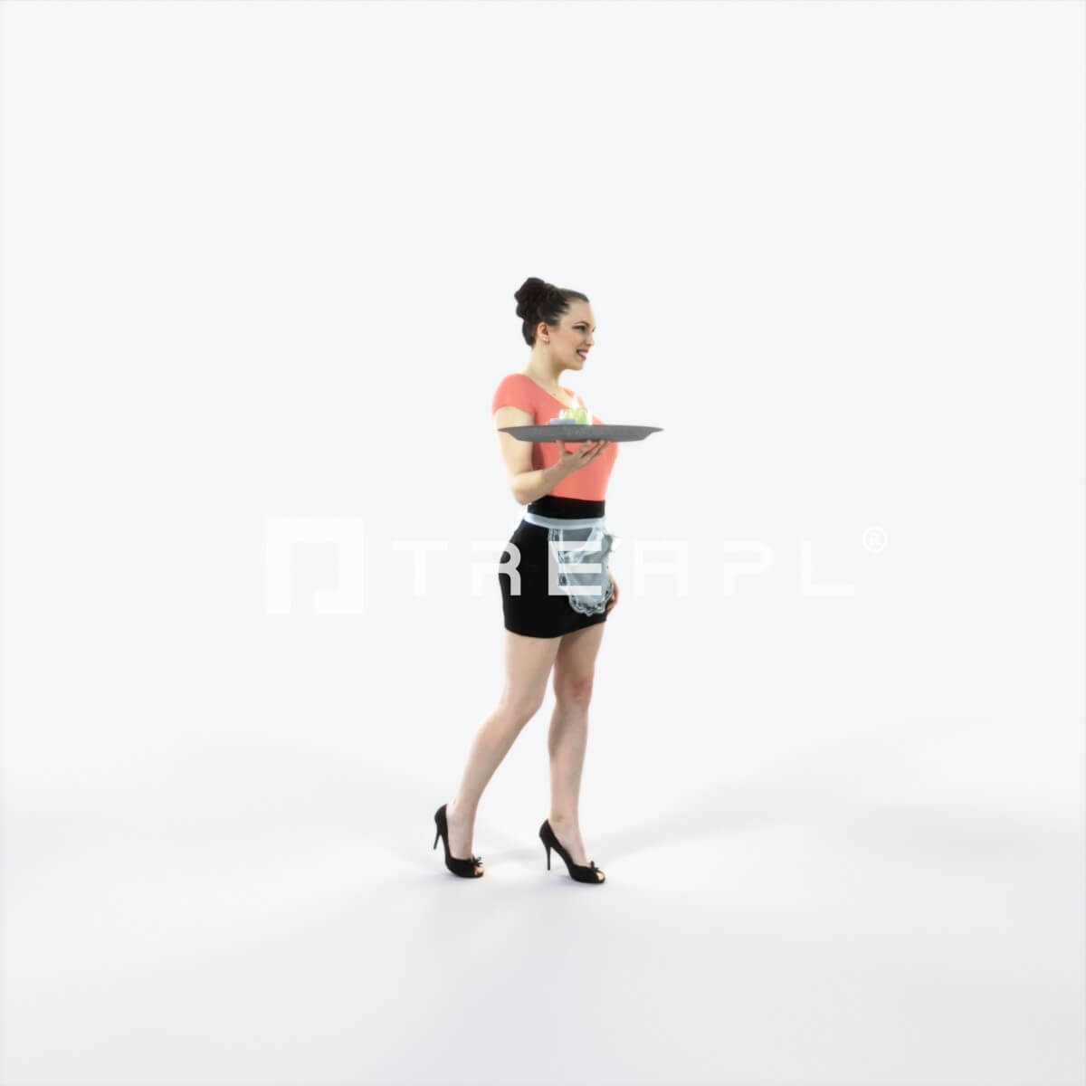Dream 14E Waitress walking Working Woman - 3D Model by Treapl