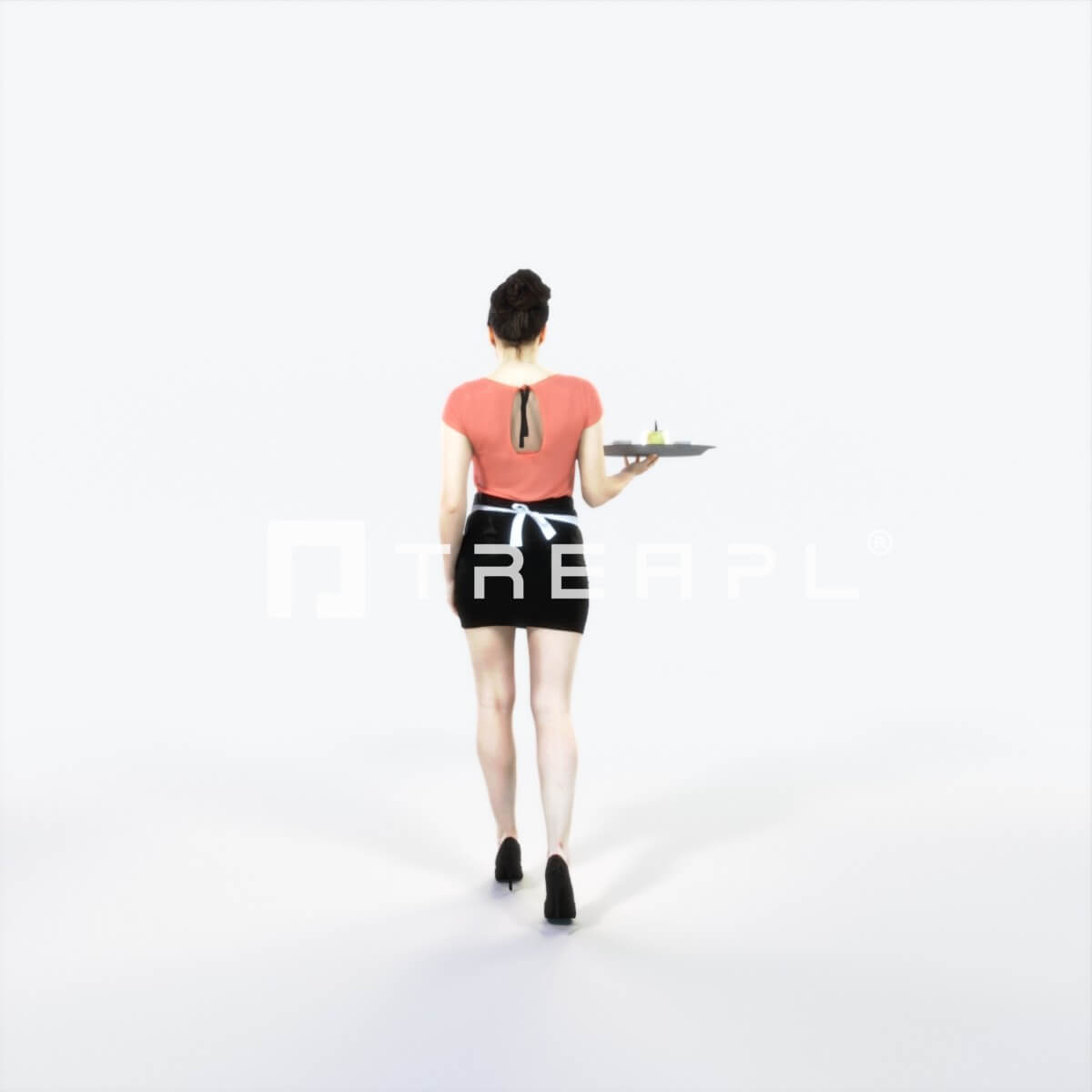 Dream 14E Waitress walking Working Woman - 3D Model by Treapl