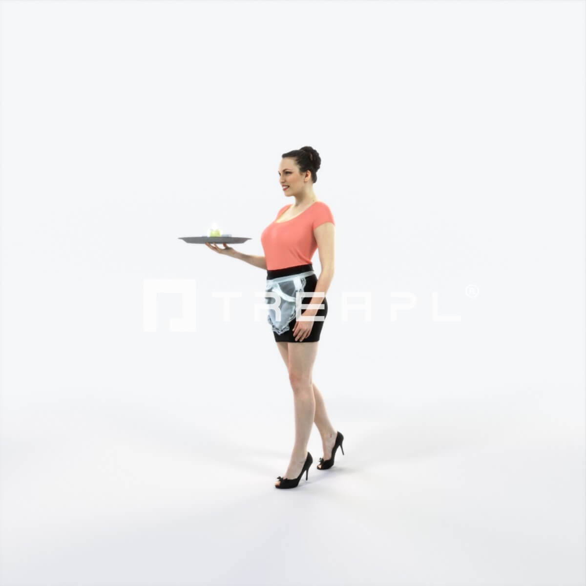 Dream 14E Waitress walking Working Woman - 3D Model by Treapl